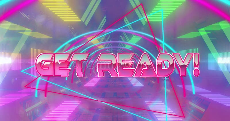 Image of Get Ready Text Over Digital Tunnel Stock Illustration ...