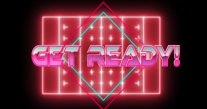 Image of Get Ready Text Over Neon Sports Stadium Stock Illustration ...