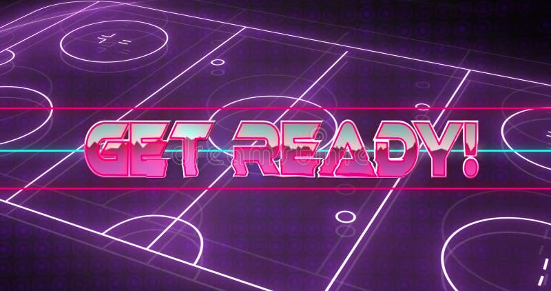 Image of Get Ready Text Over Neon Sports Stadium Stock Illustration ...