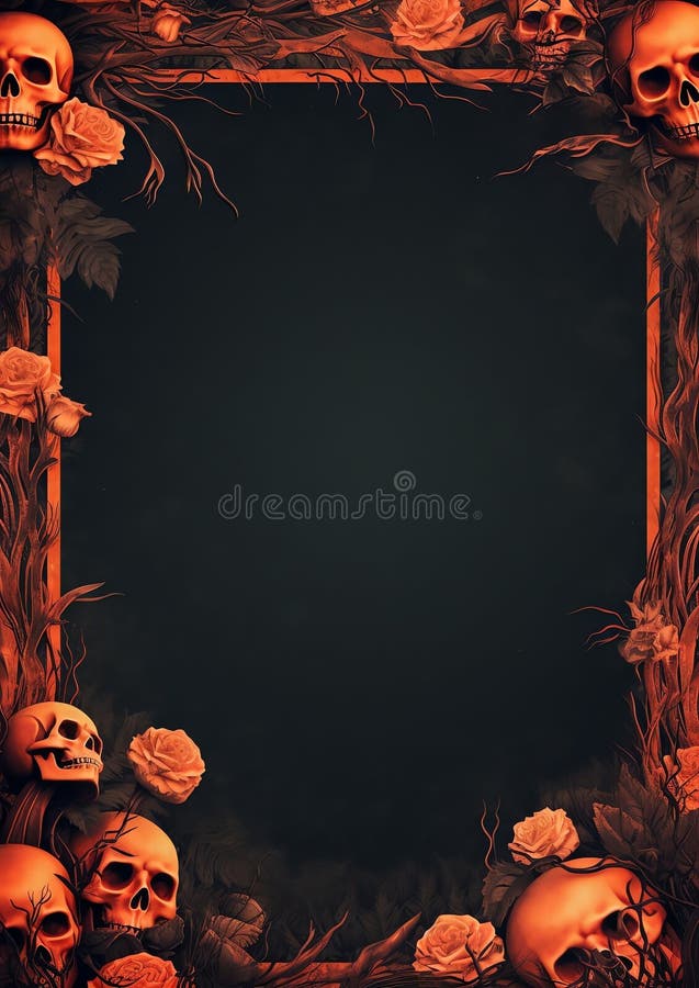 Ghoulish Halloween Frame Border Stock Illustration - Illustration of ...