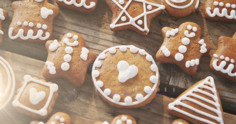 Image of Gingerbread Cookies on Wooden Rustic Surface Stock Image ...