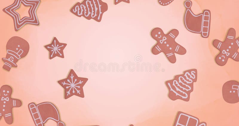 Image of Gingerbread Spinning at Christmas Over Beige Background Stock ...