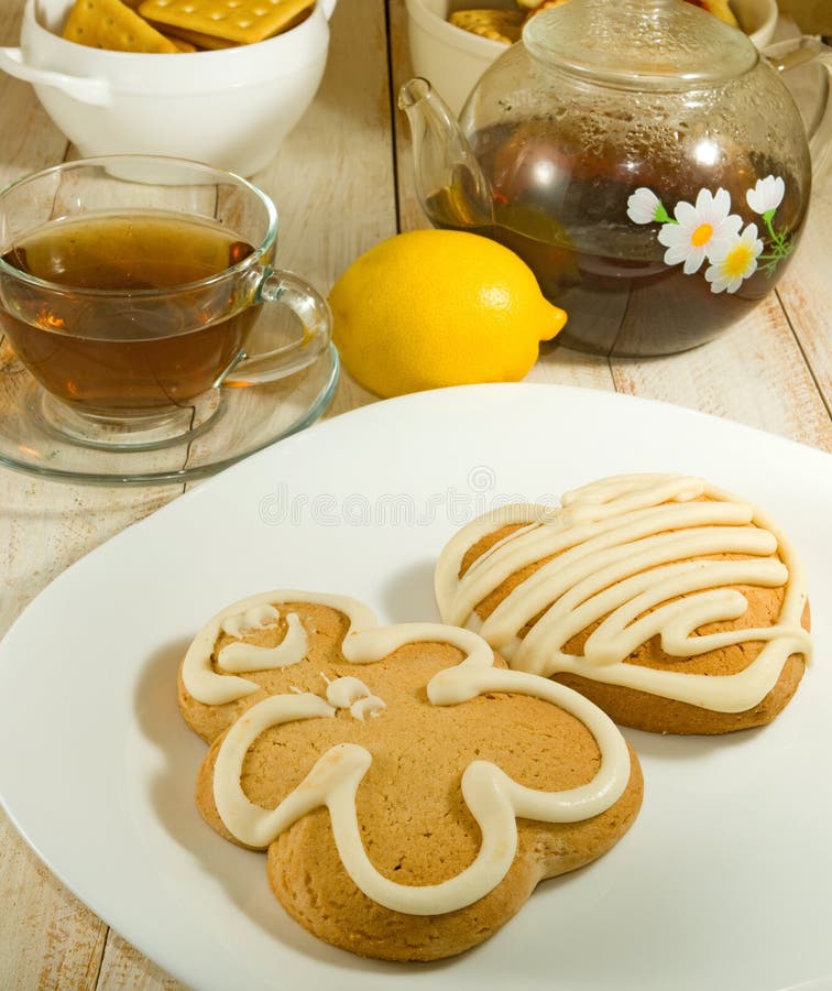 Image of Gingerbread and Tea Closeup Stock Image - Image of bake ...