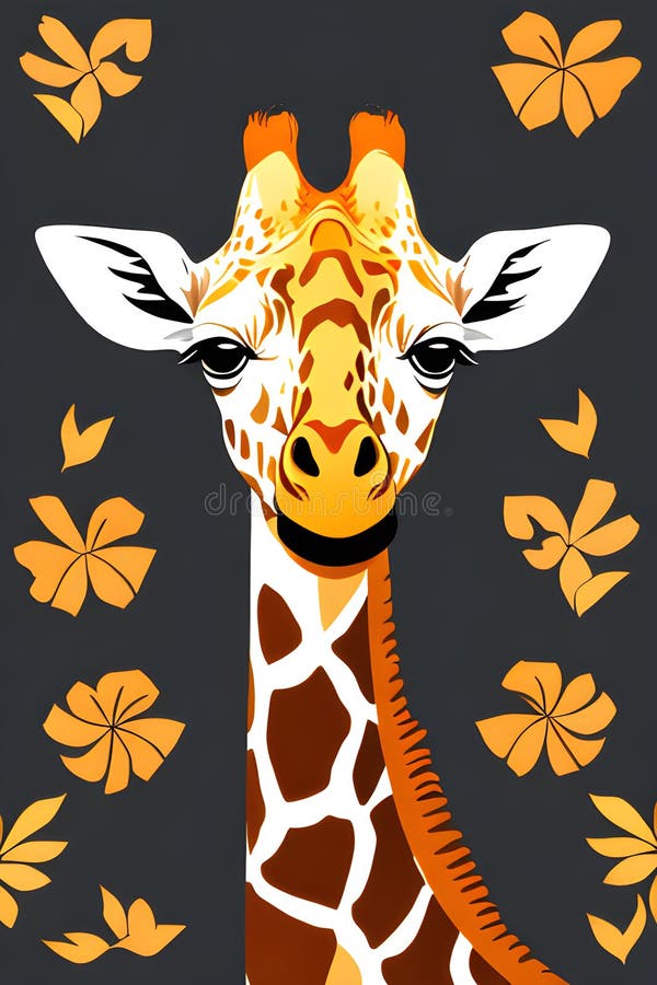 The Image of Giraffe Vector Graphic Stock Illustration - Illustration ...