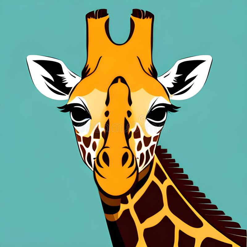The Image of Giraffe Vector Graphic Stock Illustration - Illustration ...