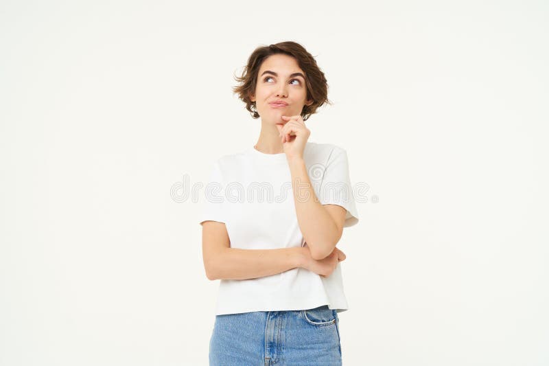 Image of Girl Thinking, Making Thoughtful Face, Making Decision ...