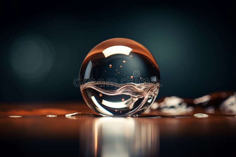 An Image of a Glass Ball Sitting on a Table Stock Illustration ...
