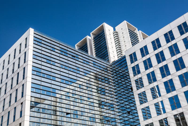 Image of Glass Skyscraper Office Buildings with Blue Sky. Business ...