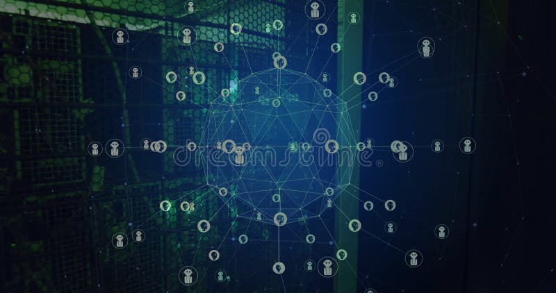 Image of Global Network of Ai Chatbot Icons Transferring Data Over Dark ...