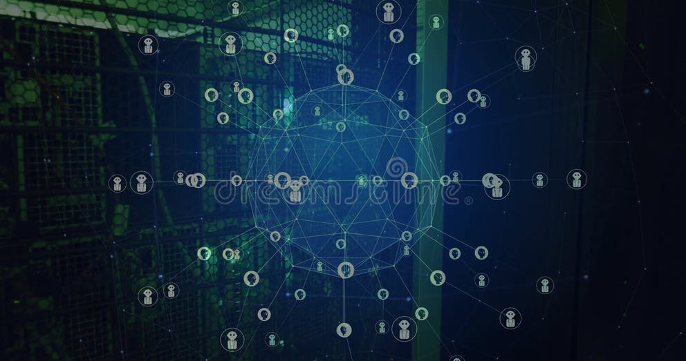 Image of Global Network of Ai Chatbot Icons Transferring Data Over Dark ...