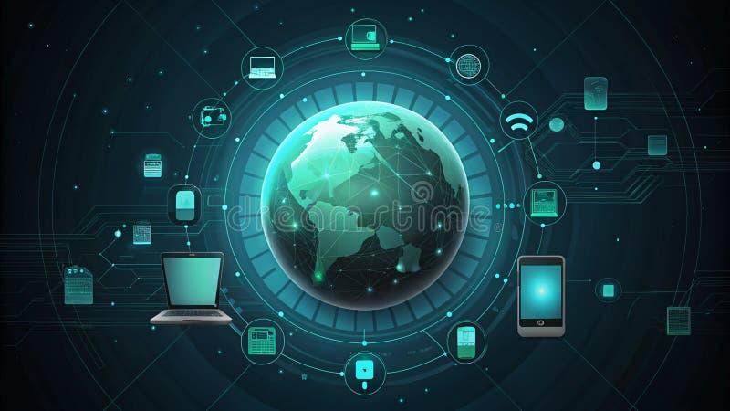 Image Of Globe Of Connections And Data Processing On Black Background Stock Image Image Of
