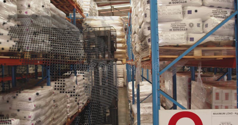Image of Globe and Data Processing Over Worker Using Lift Truck in ...