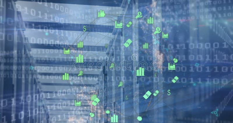 Image of Globe of Financial Icons, Network of Connections and Data ...