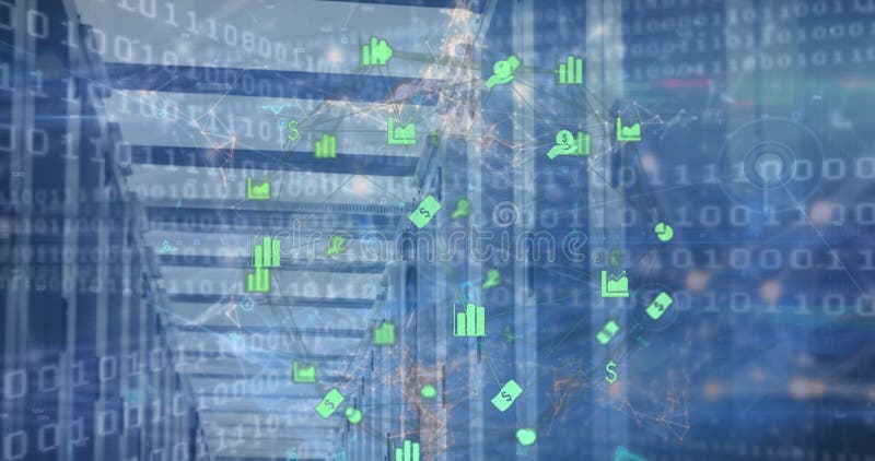 Image of Globe of Financial Icons, Network of Connections and Data ...