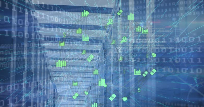 Image of Globe of Financial Icons, Network of Connections and Data ...