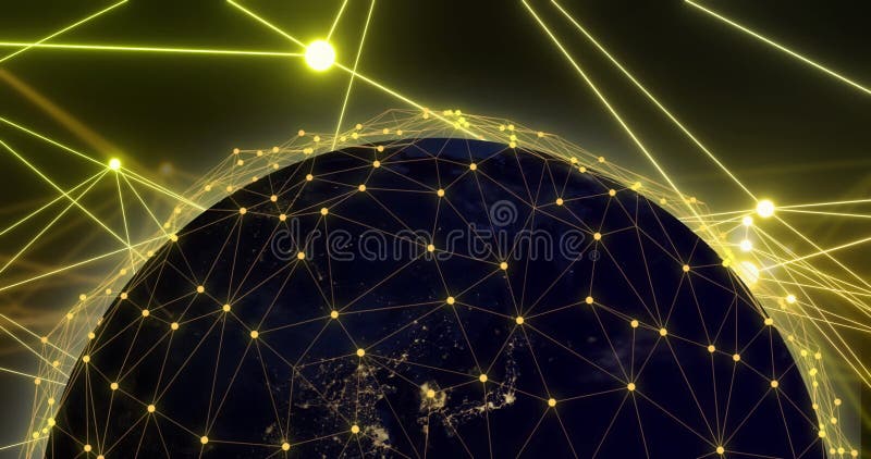 Image of Globe with Network of Connections Stock Image - Image of ...