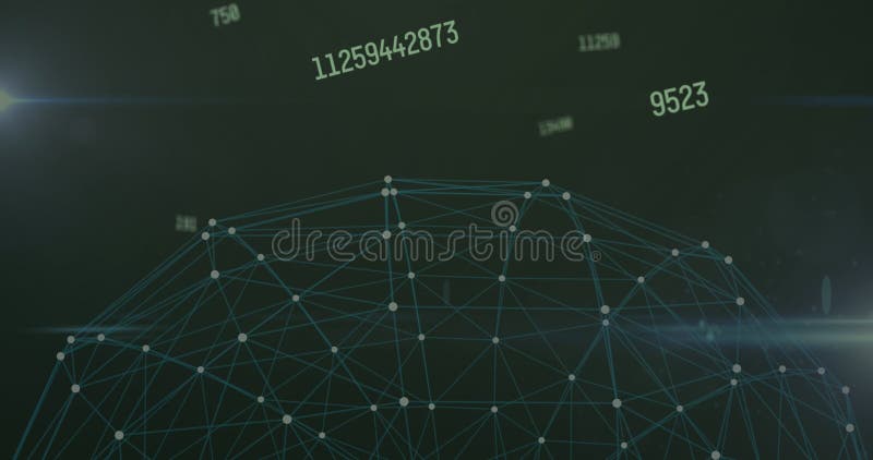 Image of Globe of Network of Connections with Numbers Changing Stock ...