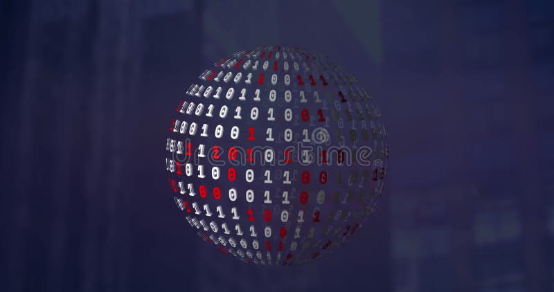 Image of Globe with Network of Connections Over Binary Coding Stock Illustration - Illustration ...