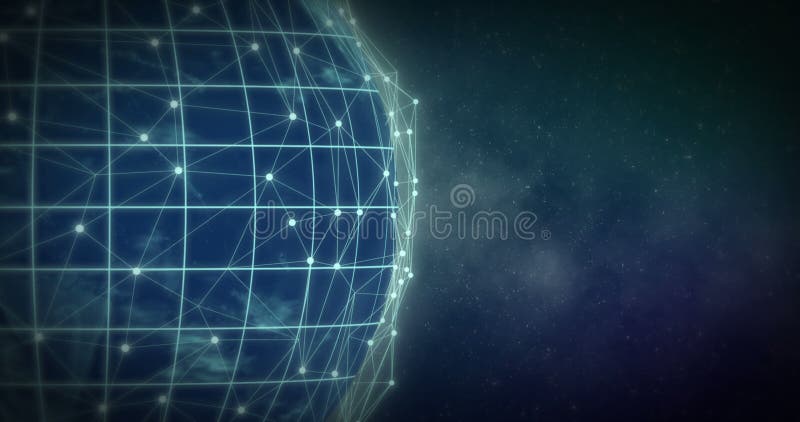 Image of Globe with Network of Connections Over Stars Stock ...