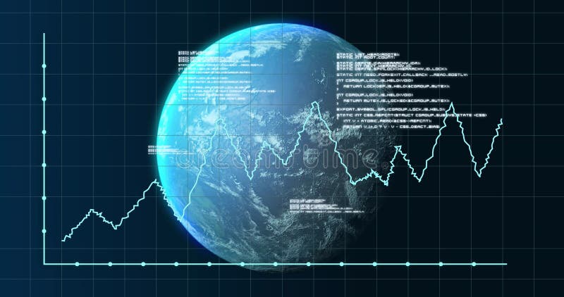 Image of Globe Over Data Processing Stock Illustration - Illustration ...