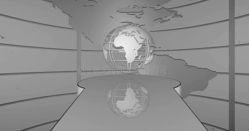 Image of Globe Spinning Over World Map Stock Illustration ...