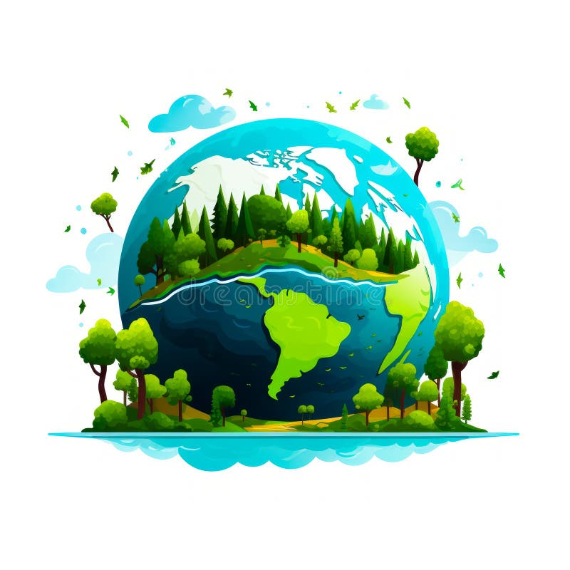 Image of Globe with Trees on Top of it. Generative AI Stock ...