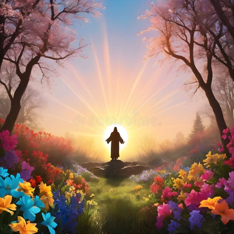 Image of Glorious Resurrection of Jesus with Colorful New Beginning and ...