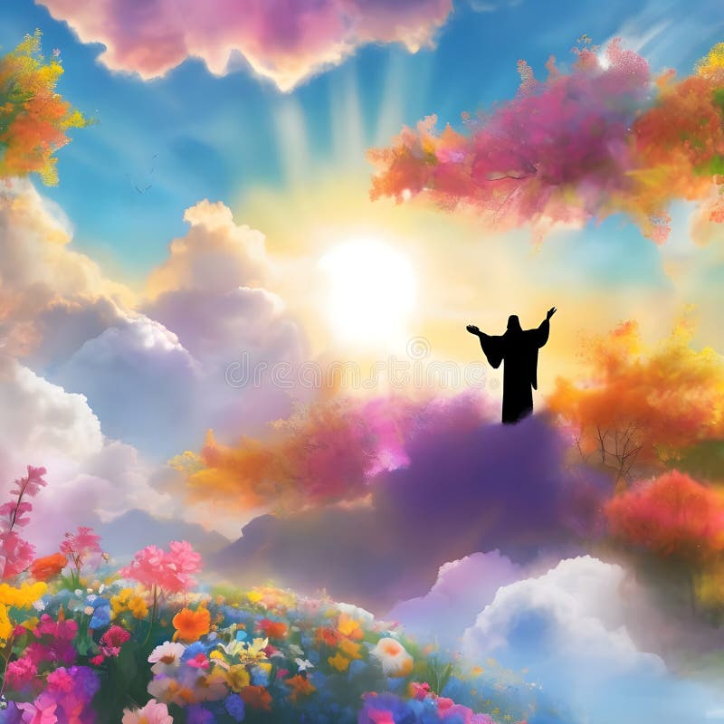 Image of Glorious Resurrection of Jesus with Colorful New Beginning and ...