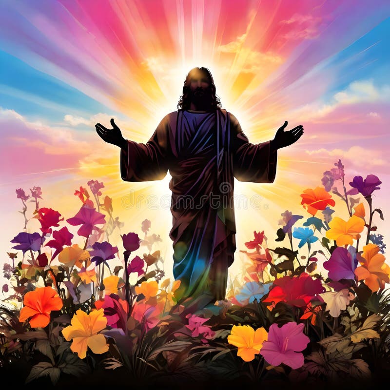 Image of Glorious Resurrection of Jesus with Colorful New Beginning and ...