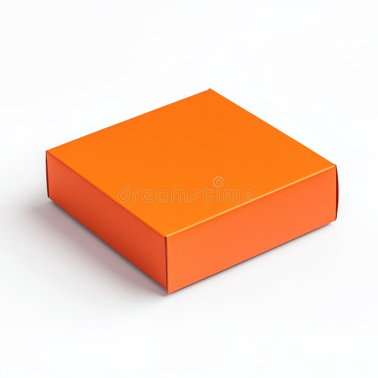 Image of a Glossy Mango Colored Rectangular Block Floating Against a ...