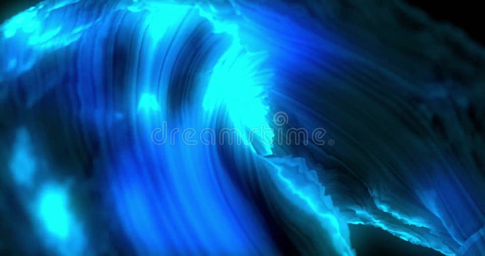 Image of Glowing Blue Rotating Wave on Black Background Stock ...