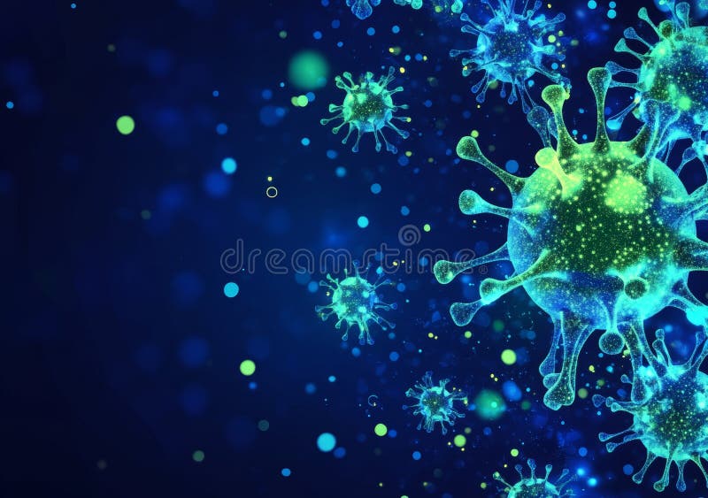 An Image of a Glowing Bright Bacteria or Virus Microbe Stock Photo ...