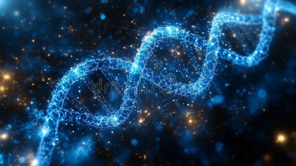 Glowing DNA Helix Representing Advanced Genetic Science Stock ...