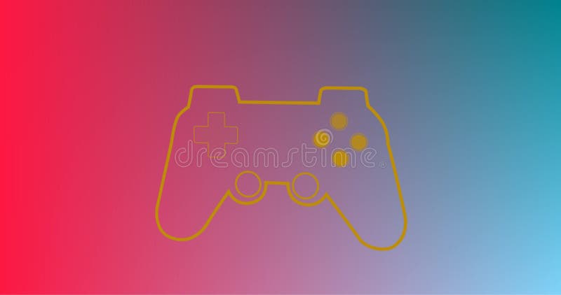 Image of Glowing Gaming Console Over Blue To Pink Background Stock ...