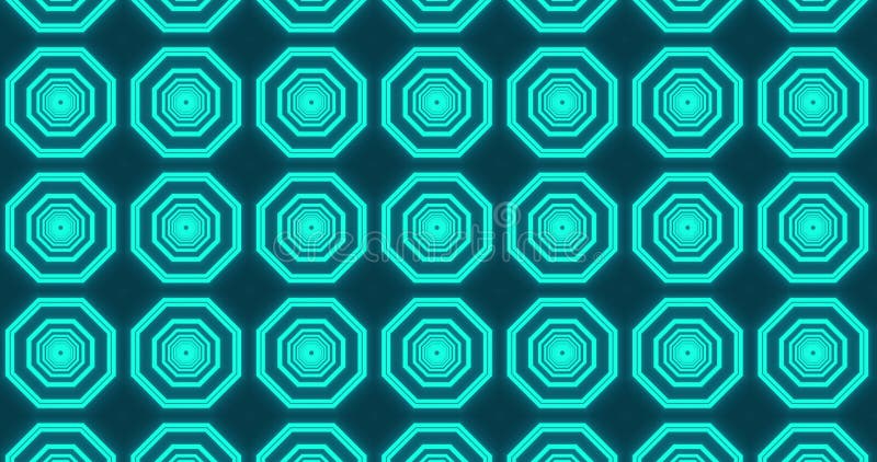 Image of Glowing Green Formation of Octagons Moving on Seamless Loop ...