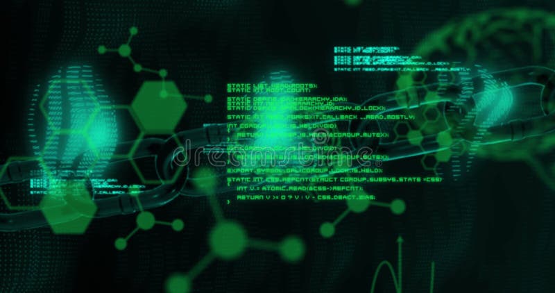 Image of Glowing Green Research Data and Information Processing on ...