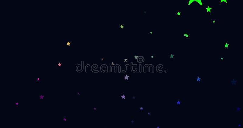 Image of Glowing Multi Coloured Stars Twinkling and Falling in Hypnotic ...