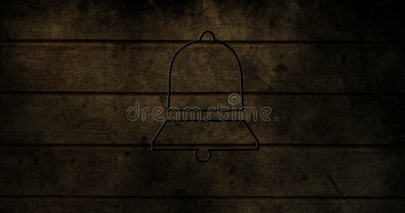 Image of Glowing Neon Bell Icon on Brick Wall Stock Illustration ...