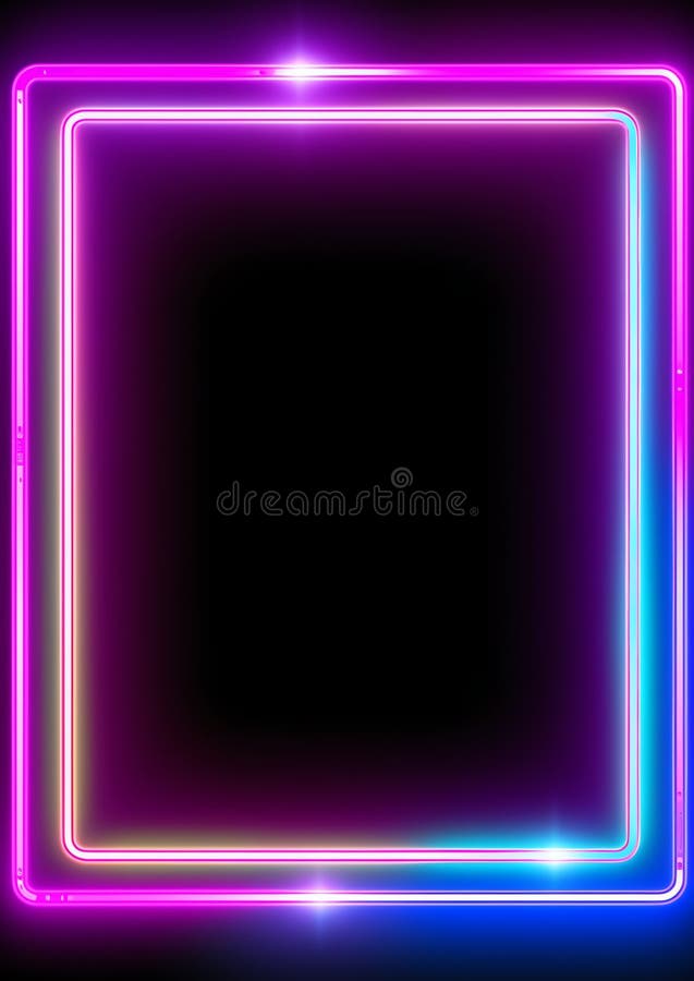Glowing Neon Frame 80s Retro Nostalgic Stock Illustration ...
