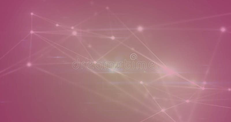 Image of Glowing Network of Connections Against Pink Gradient ...