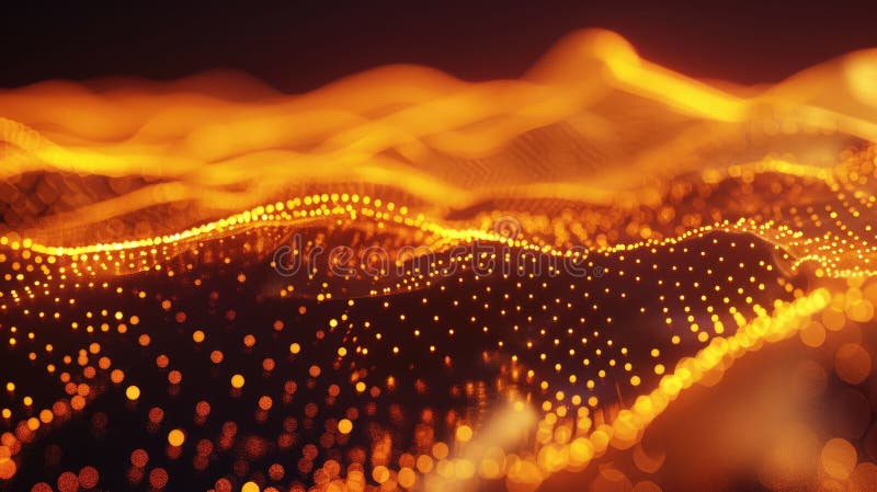 The Image is a Glowing Orange Background with a Wave Pattern Made of ...