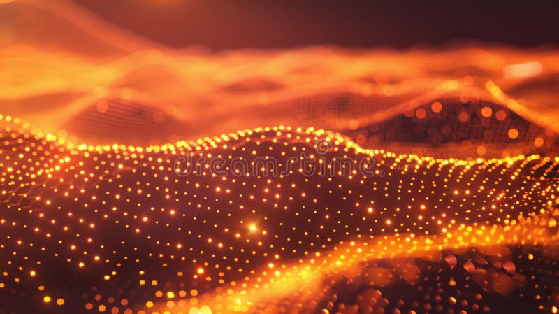 The Image is a Glowing Orange Particle System Stock Image - Image of ...