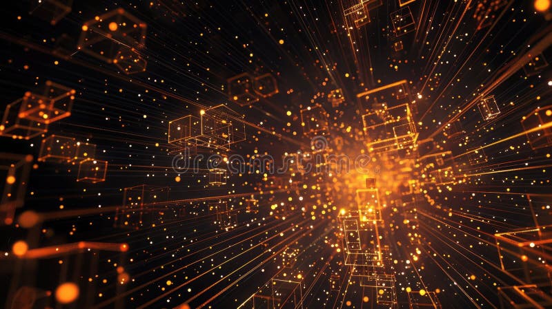 The Image is a Glowing Orange Particle System in the Shape of a Sphere ...