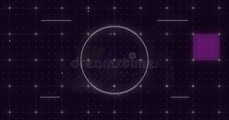 Image of Glowing Purple Squares and Scope Scanning with Markers Over ...