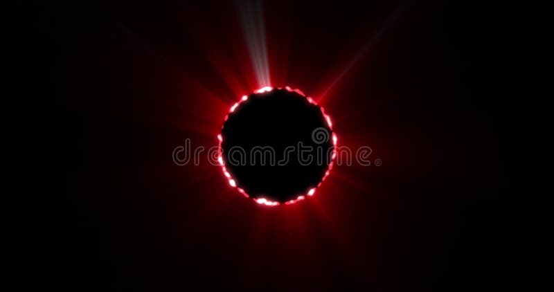 Image of Glowing Red Circle Eclipse Over Black Background Stock ...