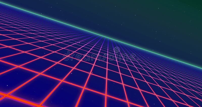 Image of Glowing Red Grid Moving in Space on Seamless Loop Stock ...