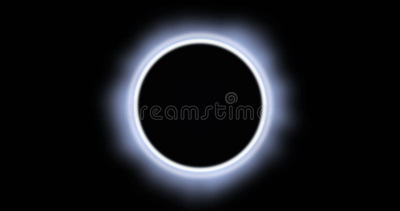Image of Glowing White Circle Eclipse Over Black Background Stock ...
