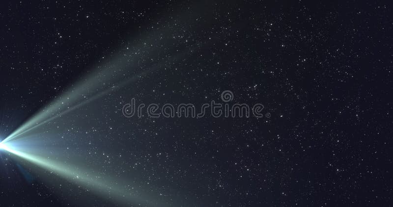Image of Glowing White Light Over Stars on Night Sky Stock Illustration ...
