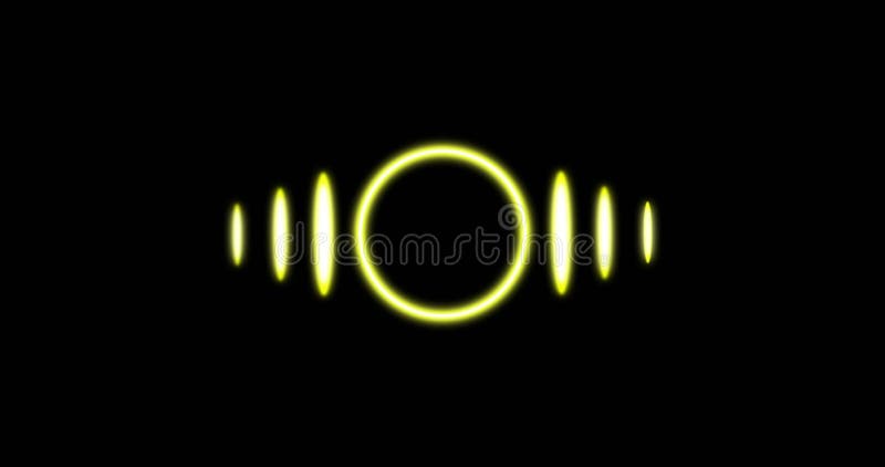 Image of Glowing Yellow Circle with Lines Over Black Background Stock ...