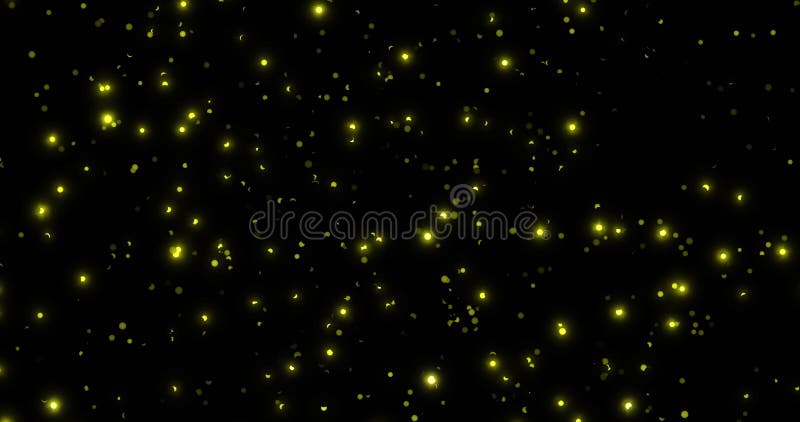 Image of Glowing Yellow Spots Falling on Black Background Stock ...